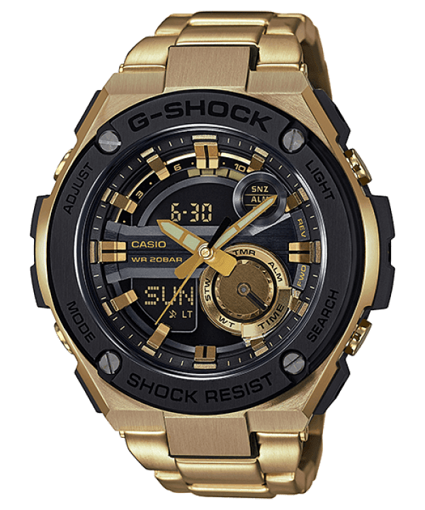 New G-Shock G-STEEL GST-210 Watches: Black & Gold, Black & White, Gold ...
