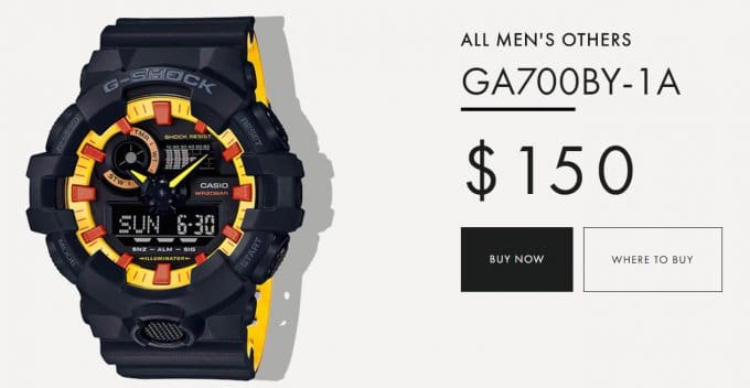 Yellow and black G-Shock GA700BY-1A available in Canada - G-Central G ...