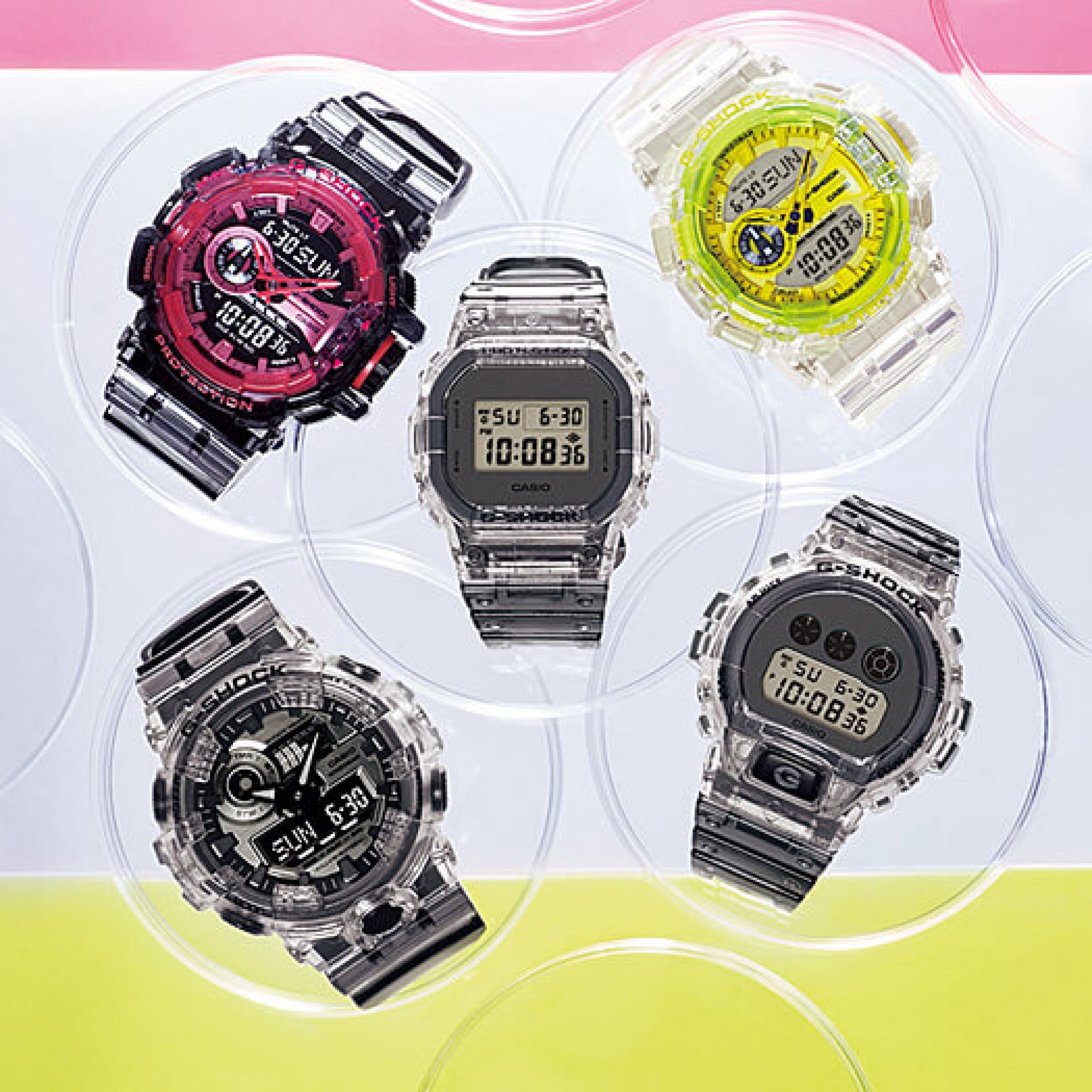 G-Shock Clear Skeleton Series: 2 Classics, 3 Large Ana-Digis - G ...