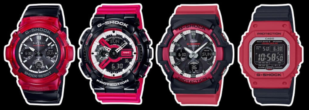 G-Shock Red, Black, and White RB Series: 3 Solar-Radio + 1 - G-Central ...