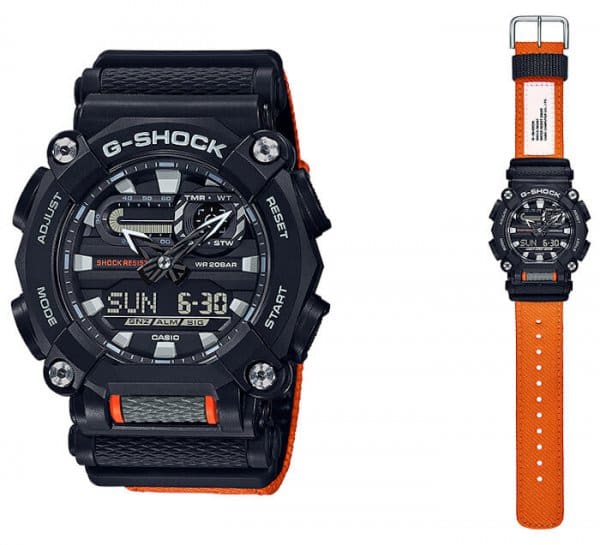 The G-Shock GA-900 has a heavy-duty industrial style with a decagonal ...