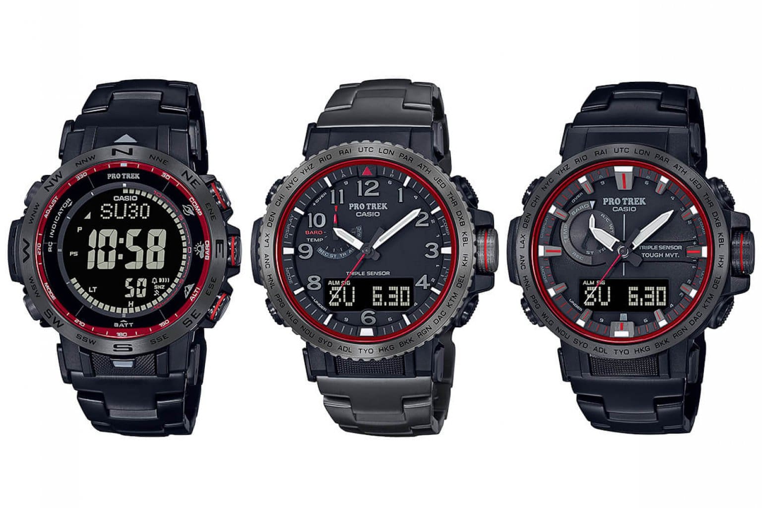 Pro Trek Firefall Series: PRW-30YT-1, PRW-50YT-1, PRW-60YT-1 with ...