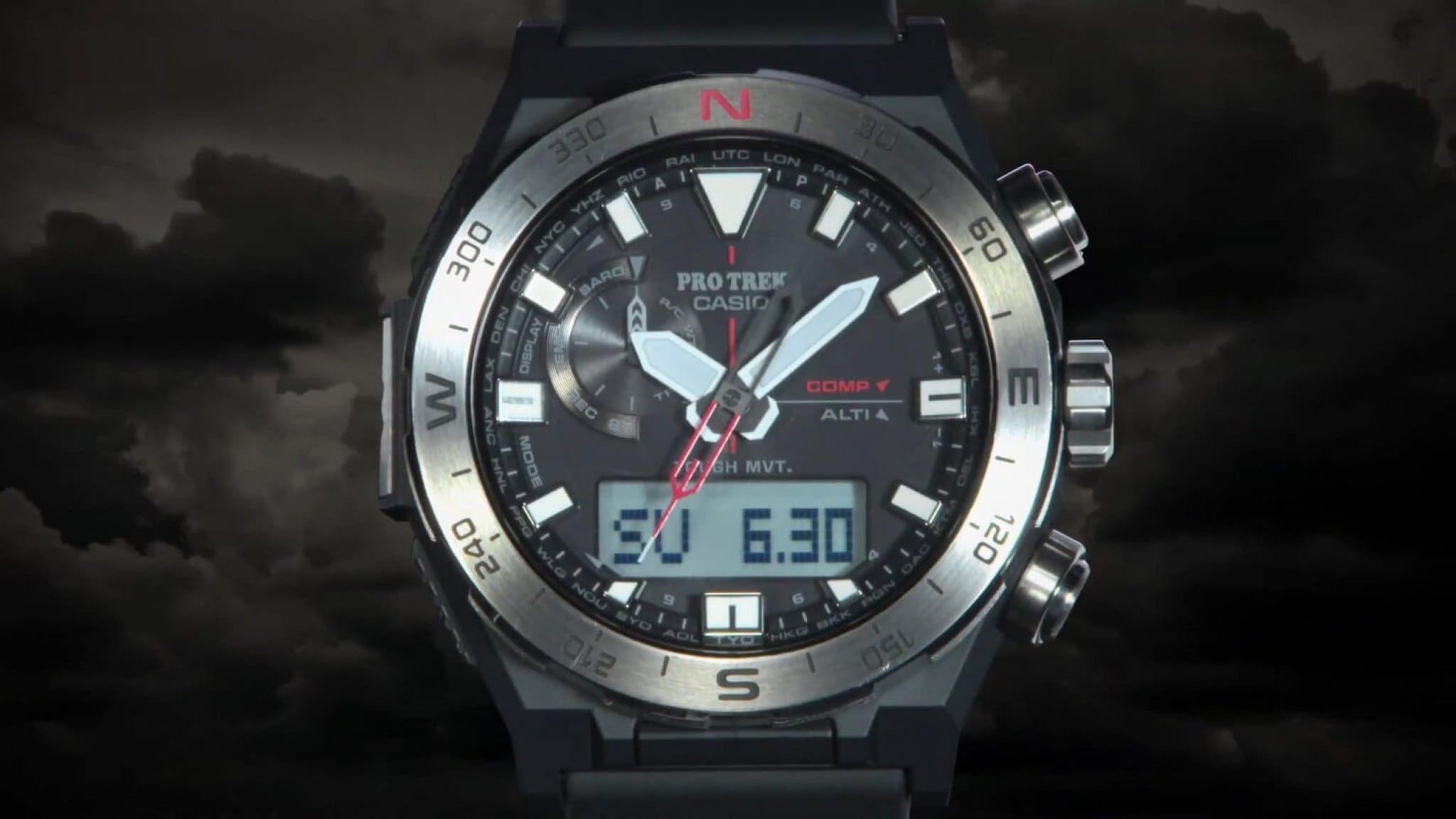 Pro Trek PRW-6800: Rotating Bezel and Base Plate Compass - G-Central G ...