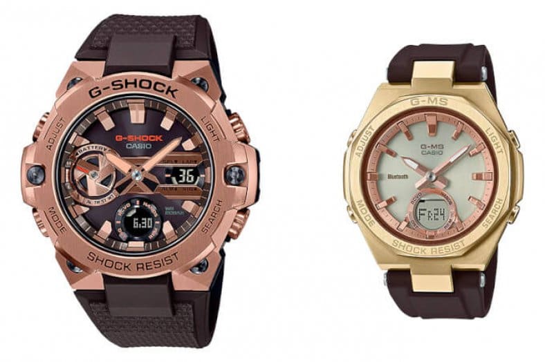 Mars and Venus Concept Pair: Copper G-Shock GST-B400MV-5A and Gold Baby-G MSG-B100MV-5A - G ...