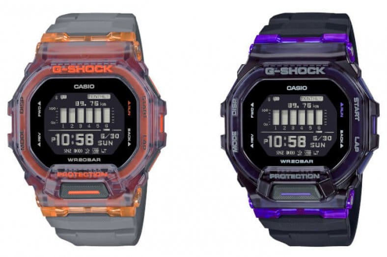 G-Shock G-SQUAD GBD-200SM: Skeleton bezel and band parts with orange ...