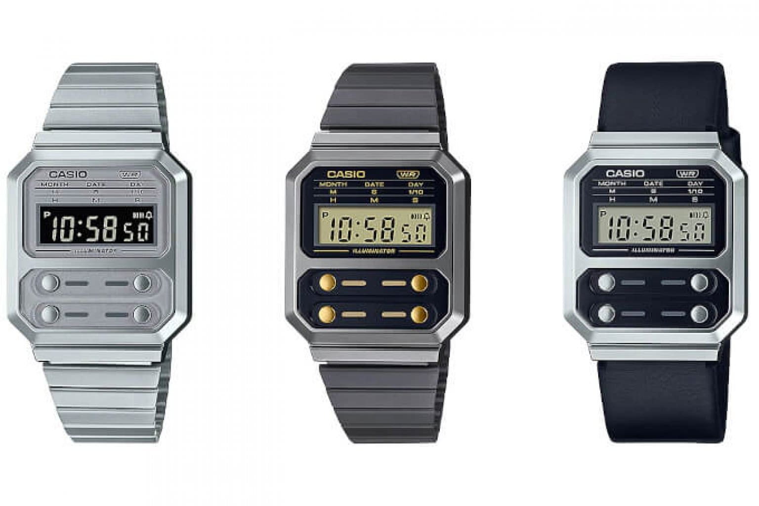 Casio adds three colors and a leather band to the retro A100 - G ...