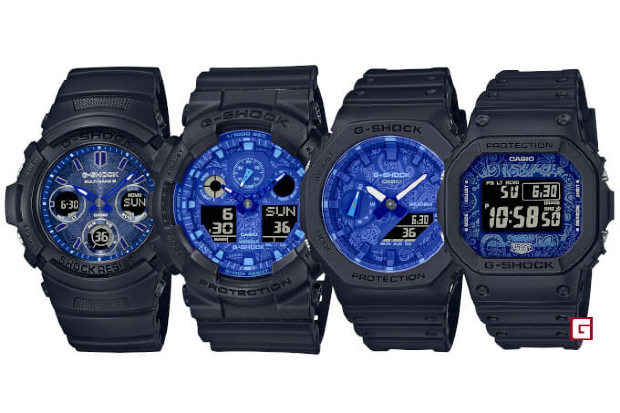 G-Shock adds a blue paisley pattern to five popular watches - G-Central ...