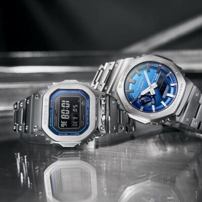 Full metal G-Shock GM-B2100AD-2A and GMW-B5000D-2 with blue dial and ...
