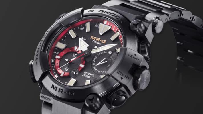 Black-red G-Shock Frogman MRG-BF1000B-1A includes DLC titanium band ...