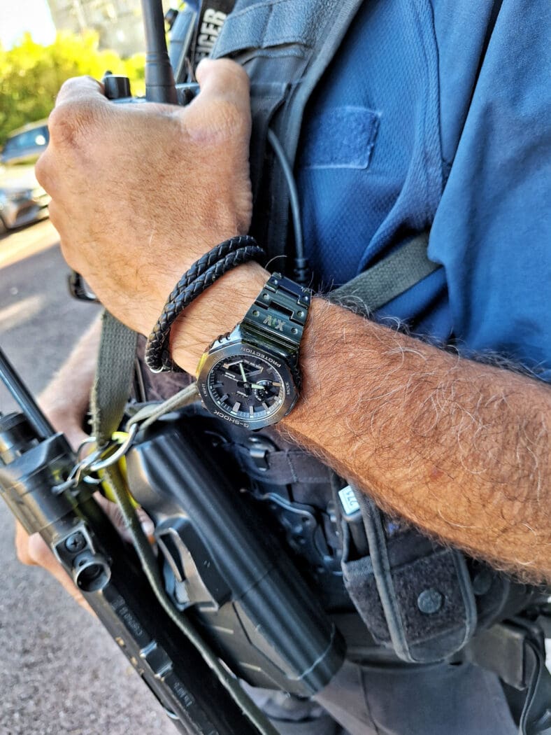 U.K. Royal Protection officers wearing customized G-Shock GM-B2100 ...