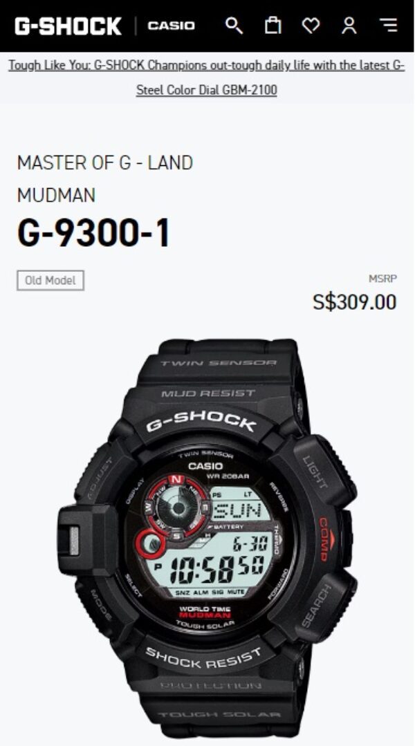 G-Shock Mudman G9300-1 (G-9300 series) is discontinued - G-Central G ...