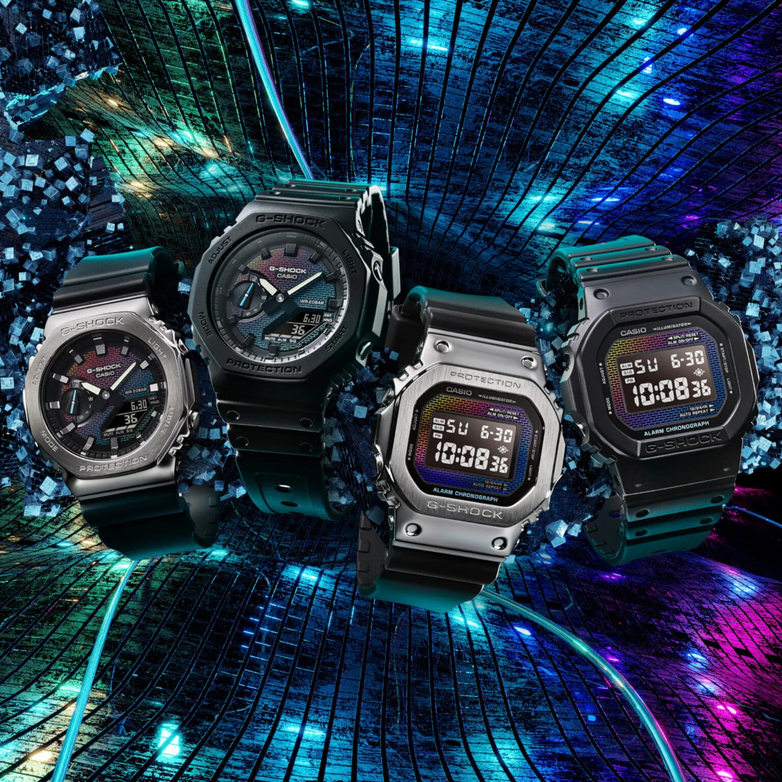 Fashionable G-Shock colorways for August 2024 including Rainbow Brick ...