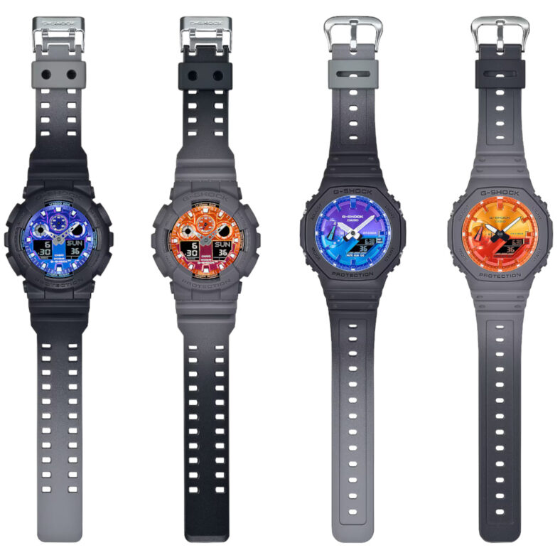 The fire-themed G-Shock 'Flame Inside' series also has a smoke-like gradient paintjob on the ...