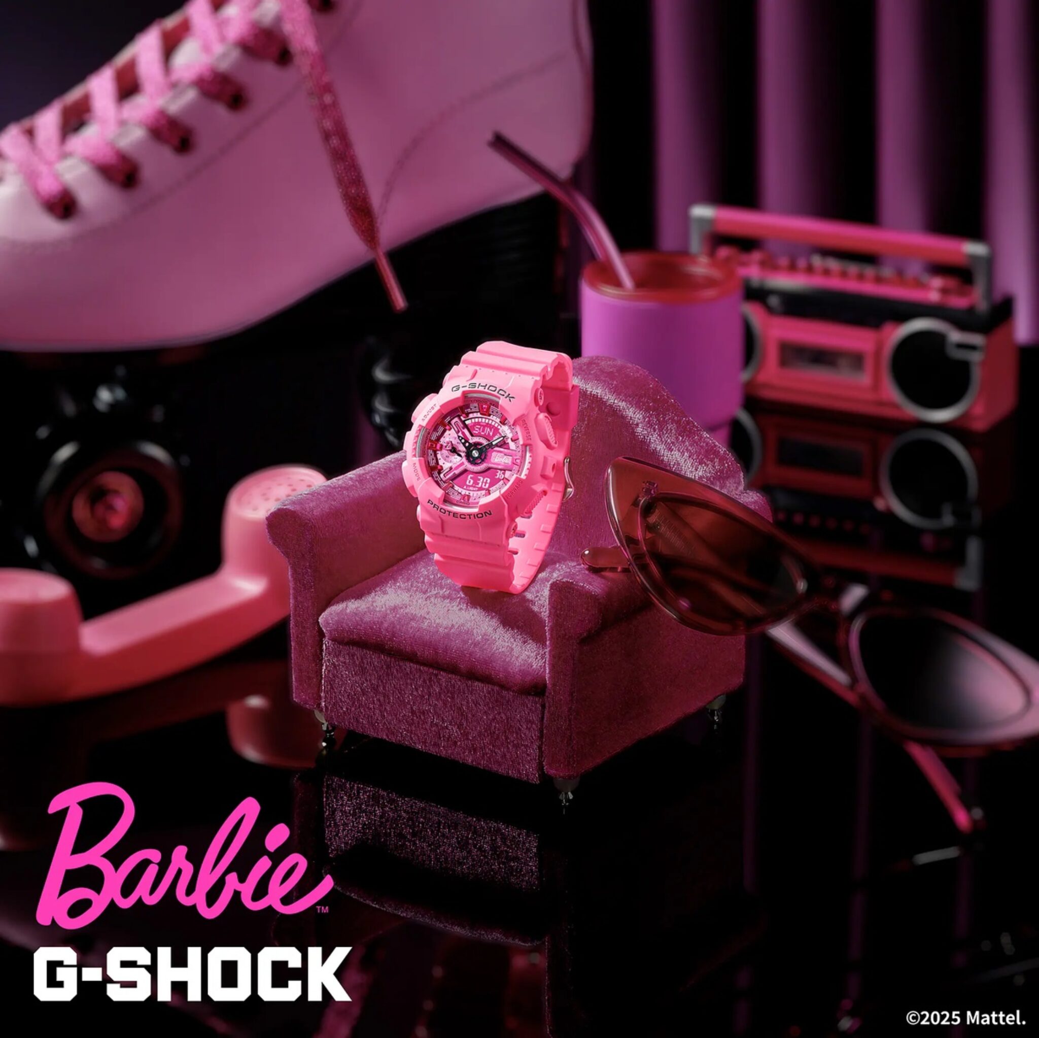 Barbie x G-Shock GMA-S110BE-4A limited edition watch is pink, of course ...
