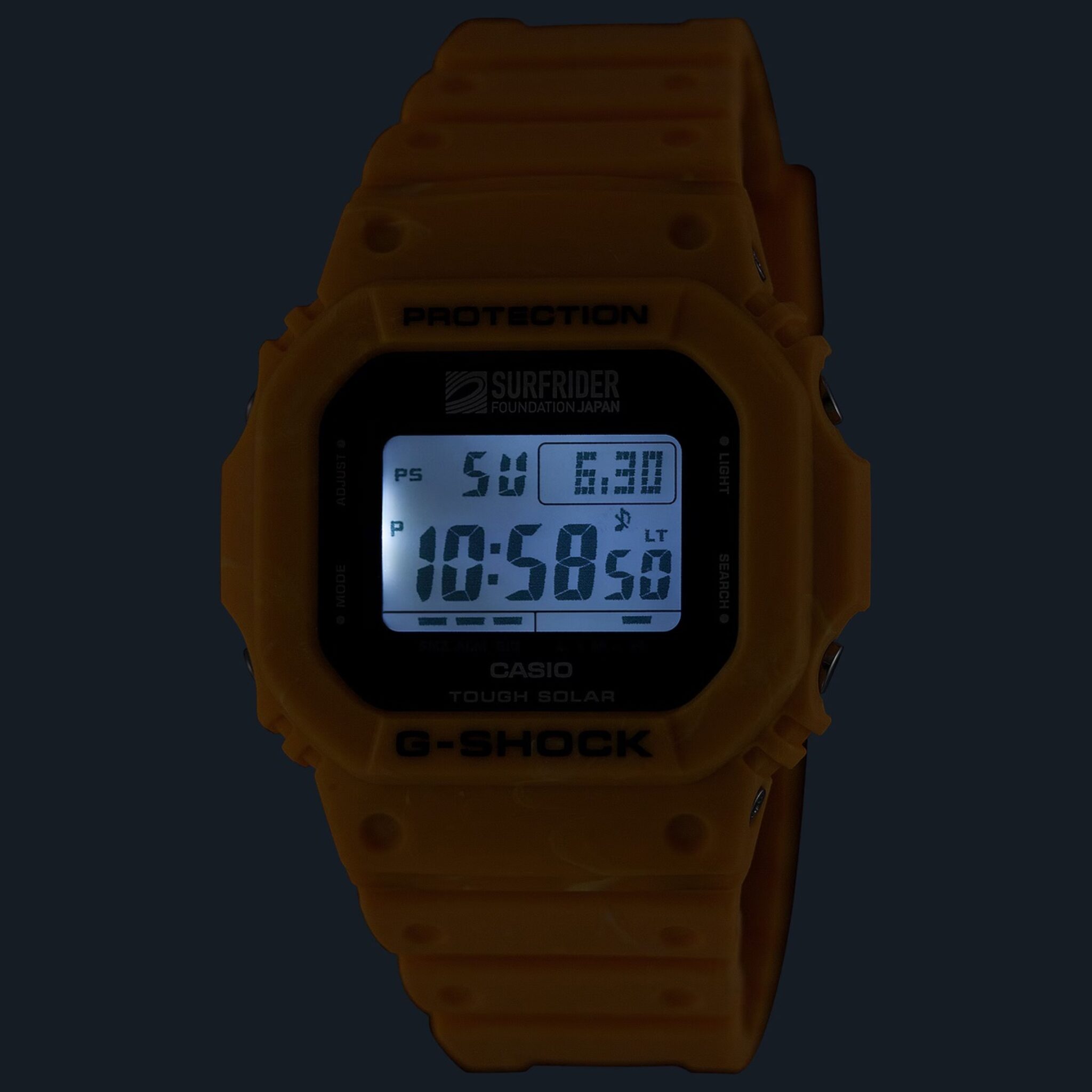Surfrider Foundation Japan x G-Shock G-5600SFJ-9 has a yellow 'Sunrise Surf' theme - G-Central G ...