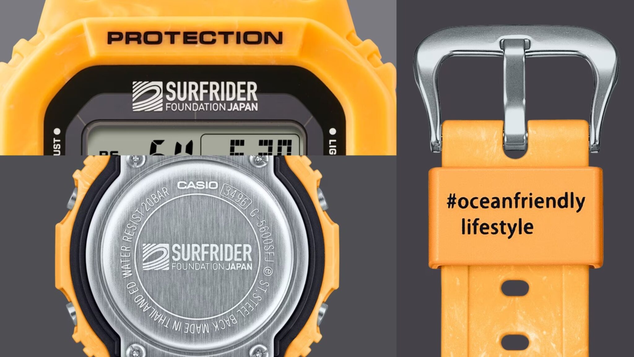 Surfrider Foundation Japan x G-Shock G-5600SFJ-9 has a yellow 'Sunrise Surf' theme - G-Central G ...