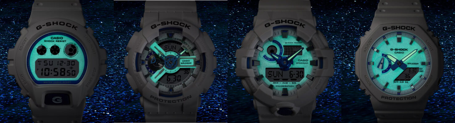G-Shock introduces six white-blue watches with phosphorescent dials and ...